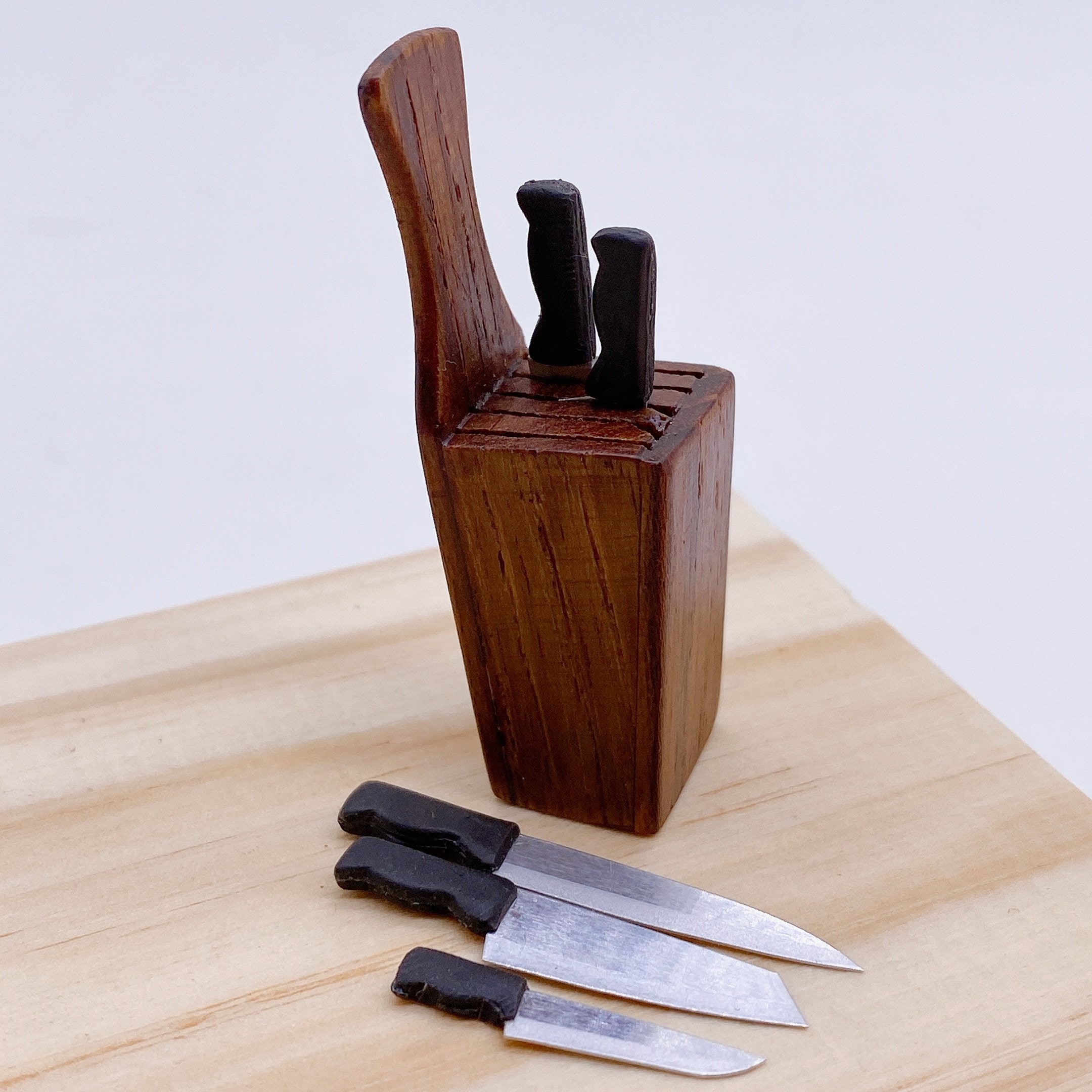 Set Miniature Knifes & knife holder for dollhouse kitchen | Etsy