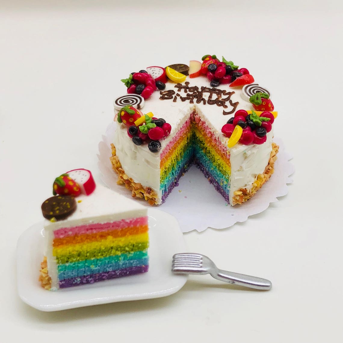 Miniature Rainbow Cake miniature Cakeminiature | Etsy