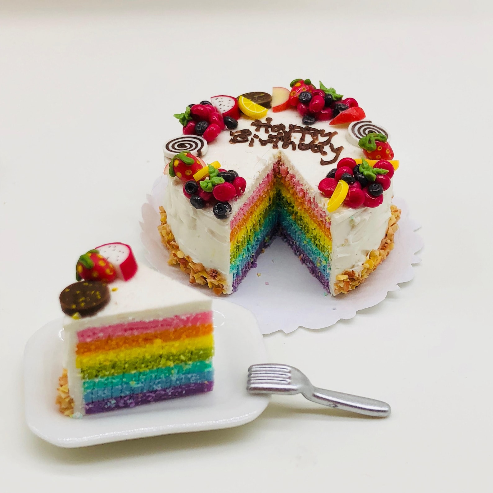 Miniature Rainbow Cake miniature Cakeminiature | Etsy