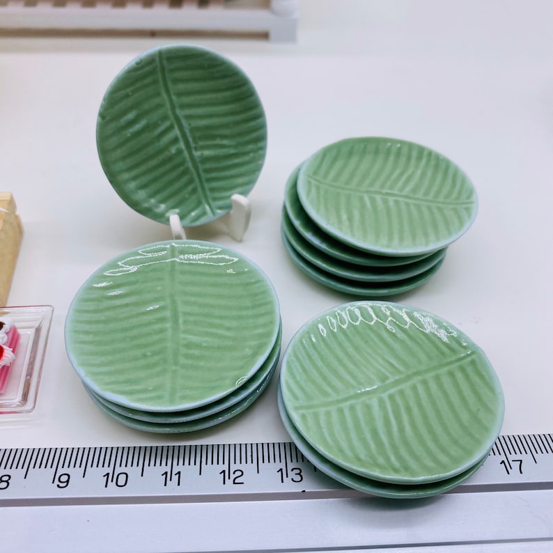 10 Pieces Miniature Ceramic Plate Decorate for Dolls House - Etsy