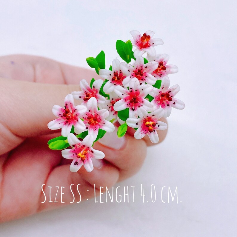 5 Bouquets Miniature Lily Flower Made Clay Miniature Garden | Etsy