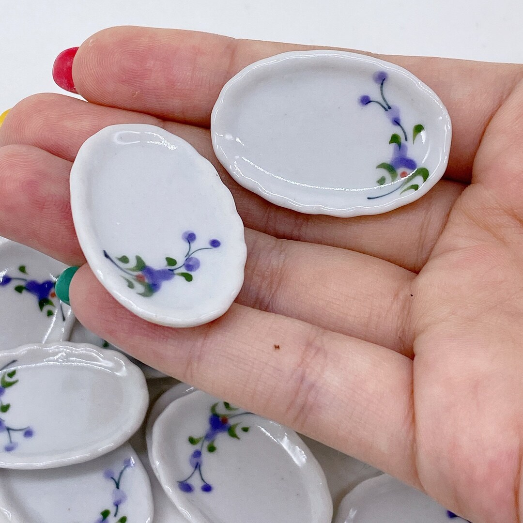 10 Pieces Miniature Ceramic Plate Decorate for Doll - Etsy