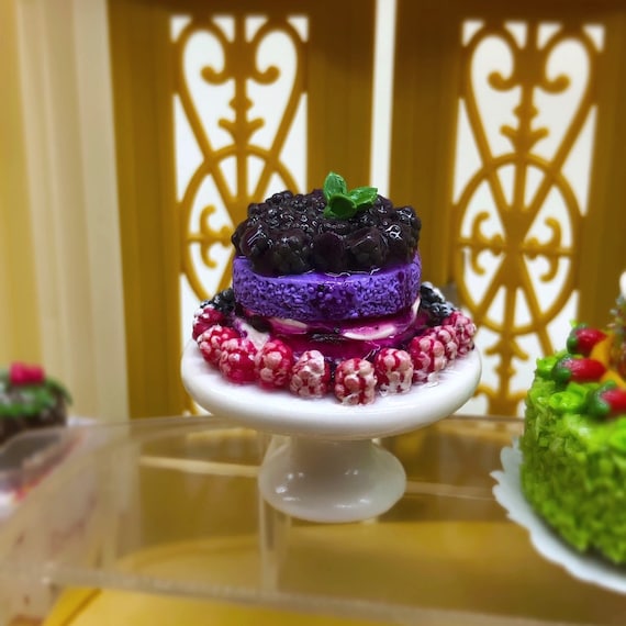 Miniature Blueberry and Raspberry decorate topping Cake on | Etsy