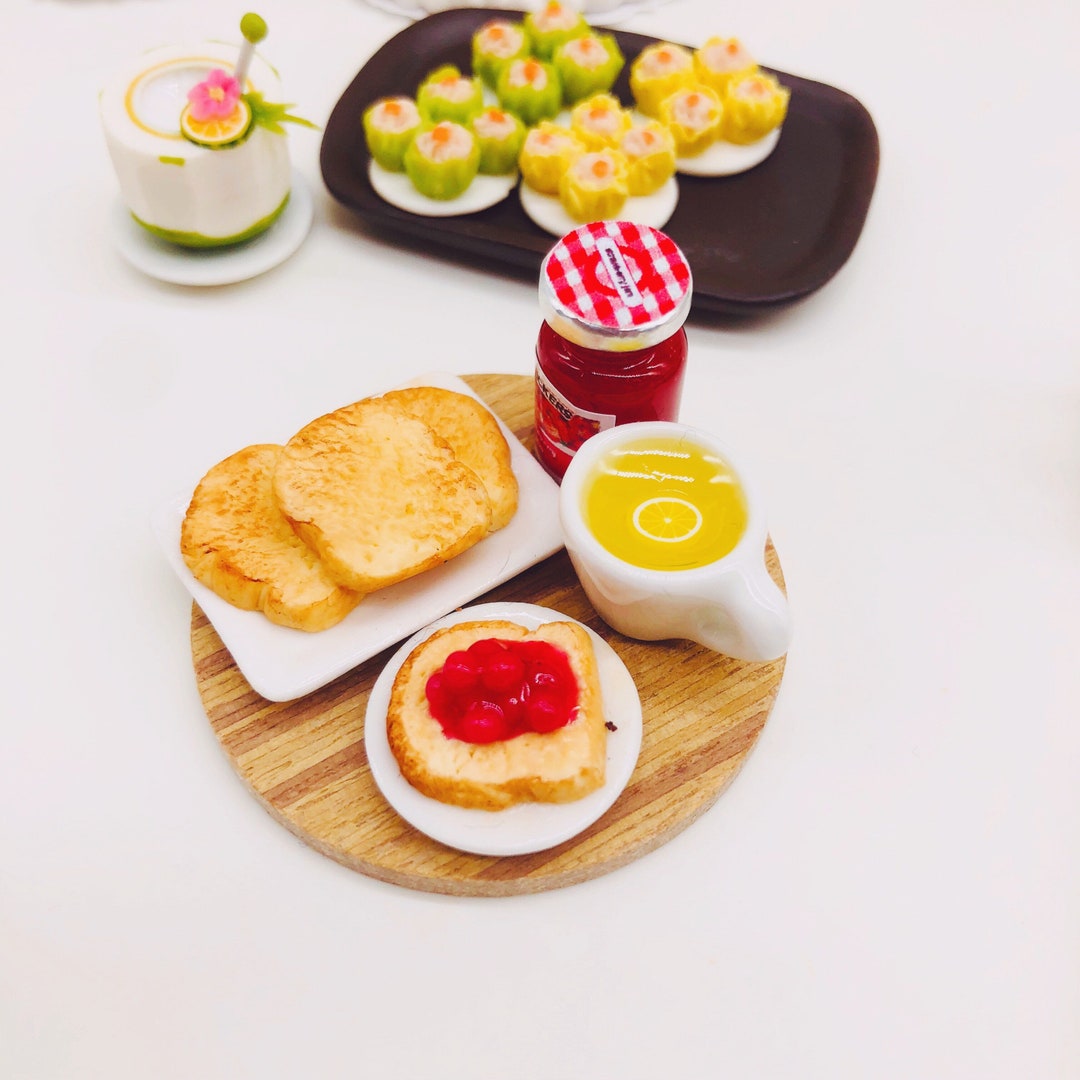 Miniature Breakfast Set,miniature Bakery,miniature Bread,dolls and ...