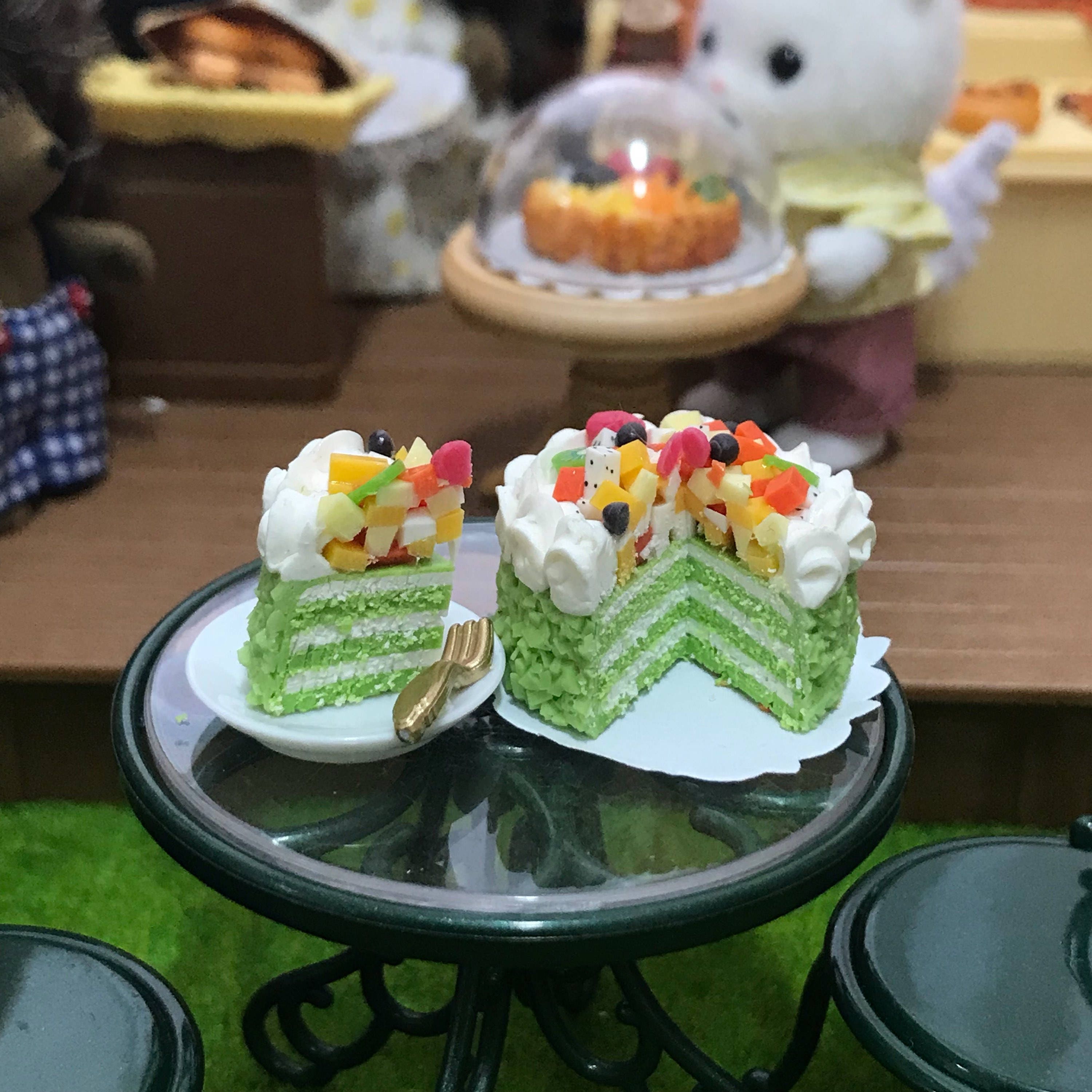 4 pieces Miniature Whole cake with Sliced Cake Miniature | Etsy