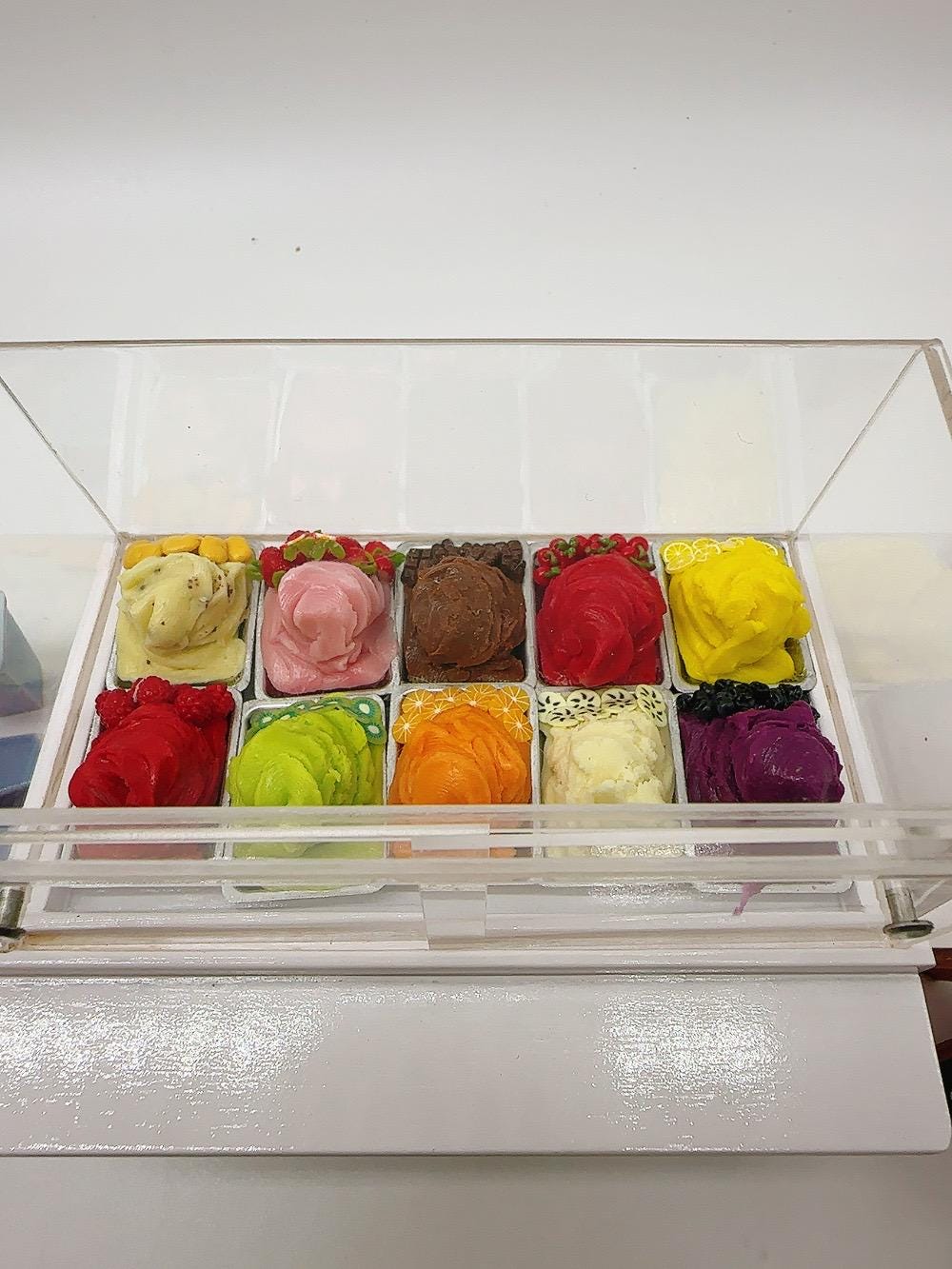 Miniature Ice Cream Shop, Miniature Showcase With Ice Cream Gelato Made ...