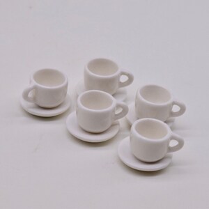50 Set Miniature Ceramic Cups and Saucers, 1:12 Scale - Etsy