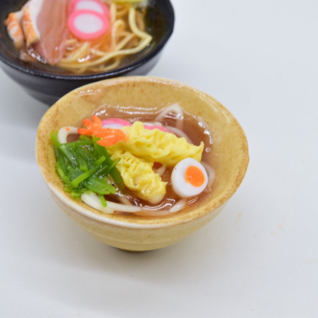Miniature Ramen Japanese Cuisine in Ceramic Bowl Size 25 Mm With 1 Pair ...