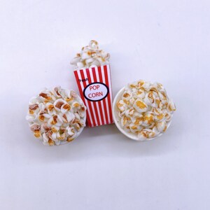 3 Pieces Miniature Popcorn Bucket and Box, Miniature Food for Dollhouse ...