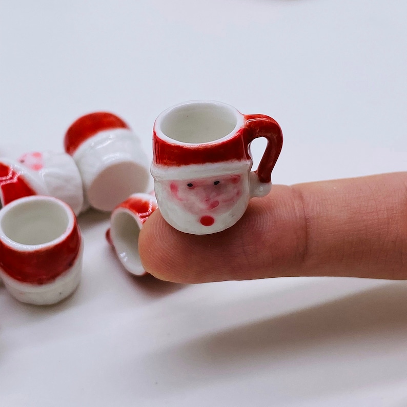 5 pieces Miniature Santa Ceramic Mug Miniature Ceramic Cup | Etsy