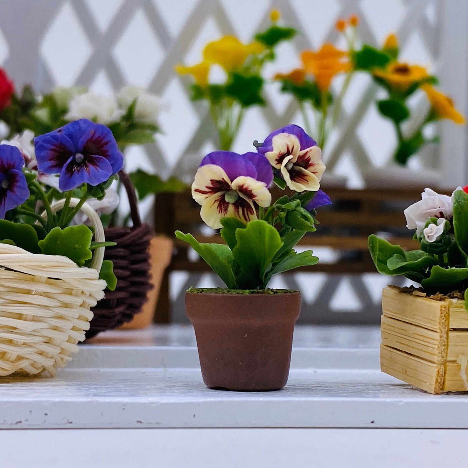 Miniature Pansy in Pot Polymer Clayminiature Pot Miniature - Etsy