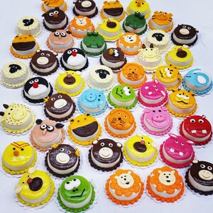 8 Pieces Miniature Cute Animal Cake Decorate for Doll House - Etsy