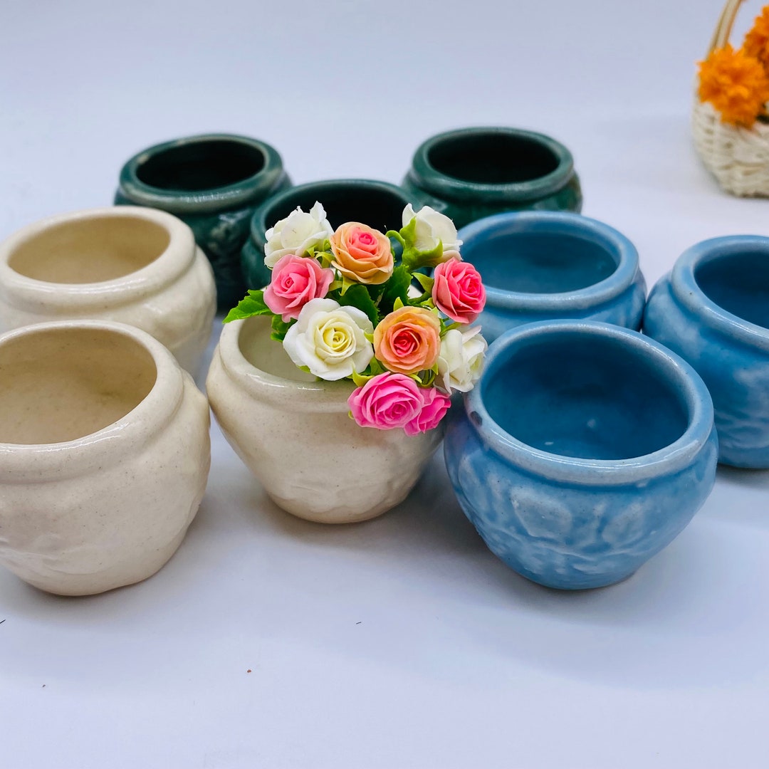 3 Pieces Miniature Ceramic Bowl, Miniature Pot, Miniature Fairy Garden ...