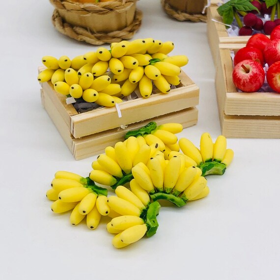 Miniature Banana 5 Pieces With Wooden Box for Dollhouse | Etsy