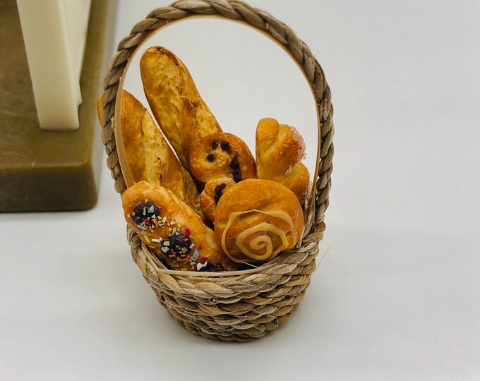 Miniature Mixed Bread With Basket for Doll's House Collection - Etsy