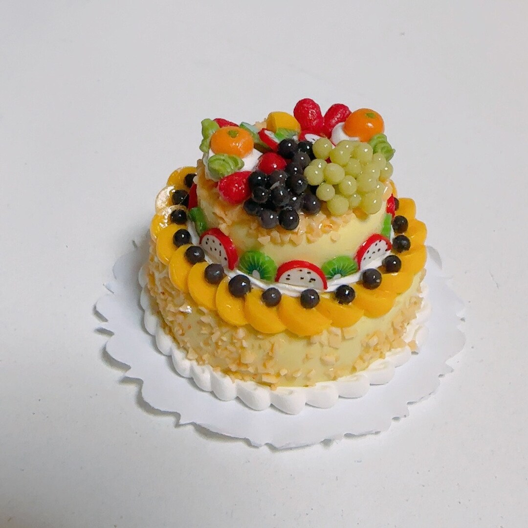 Miniature 2 Layer Fruit Cake for Dollhouse Collection Size 1:6 Scale - Etsy