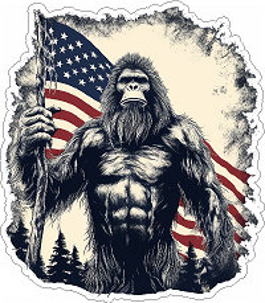 Bigfoot American Flag, Bigfoot, Sasquatch, Bigfoot Stickers, Bigfoot ...