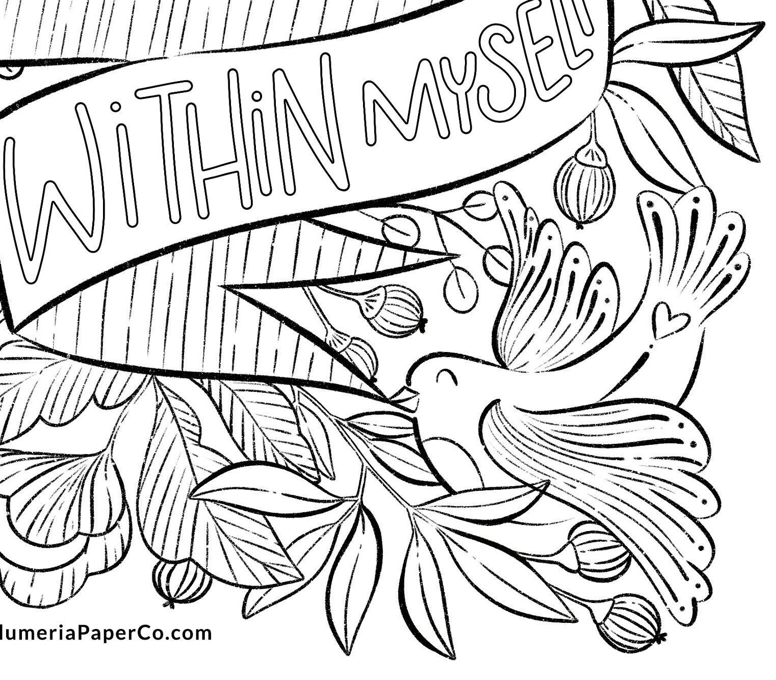 Inspirational Adult Coloring Page, Floral, Peace, Finding Peace ...