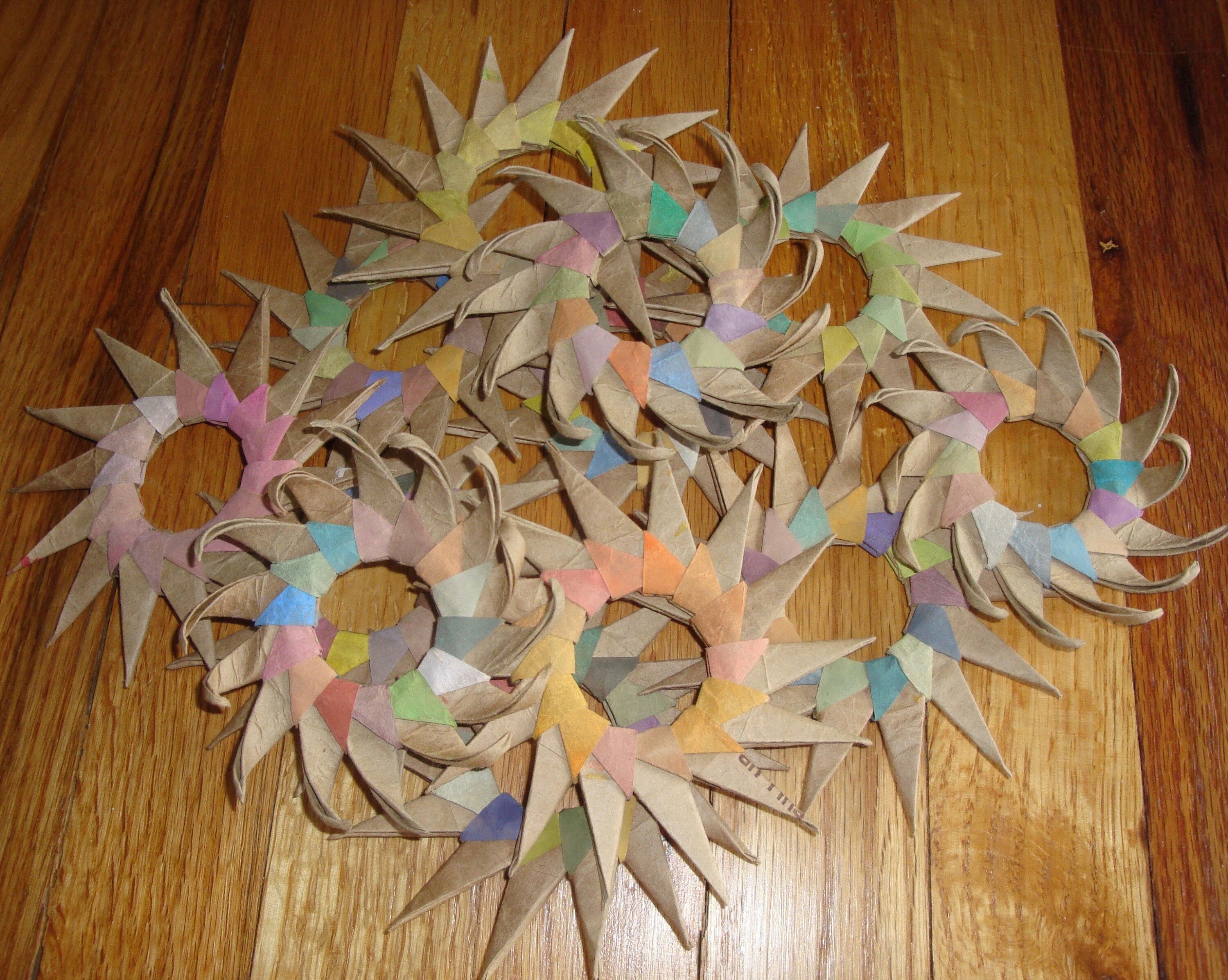 Origami Star Magnet Earth Pigments Recycled Paper Ornament Watercolor ...