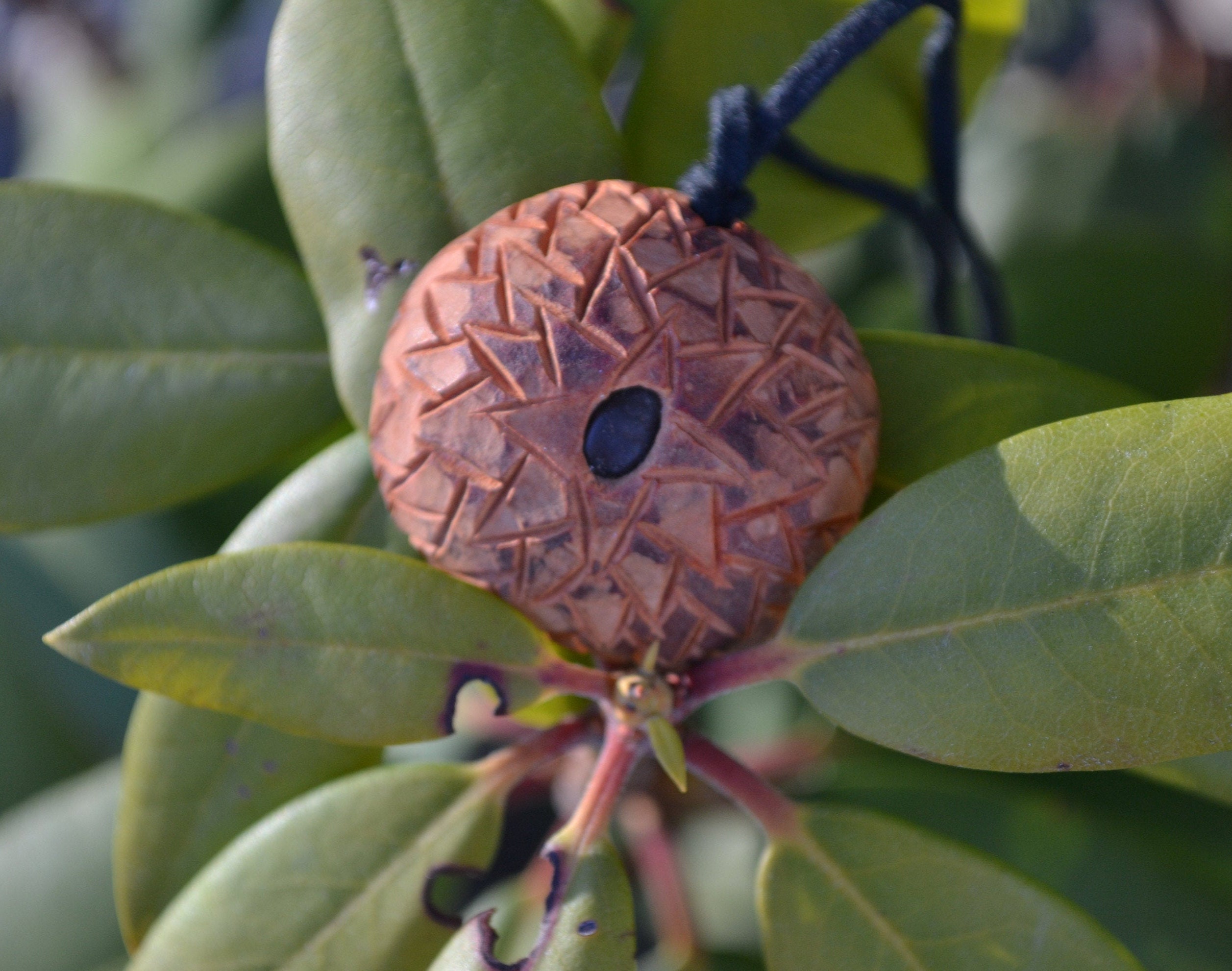 Egyptian Stone, Hand Carved, Avocado Pit Pendant, Adjustable, Recycled ...
