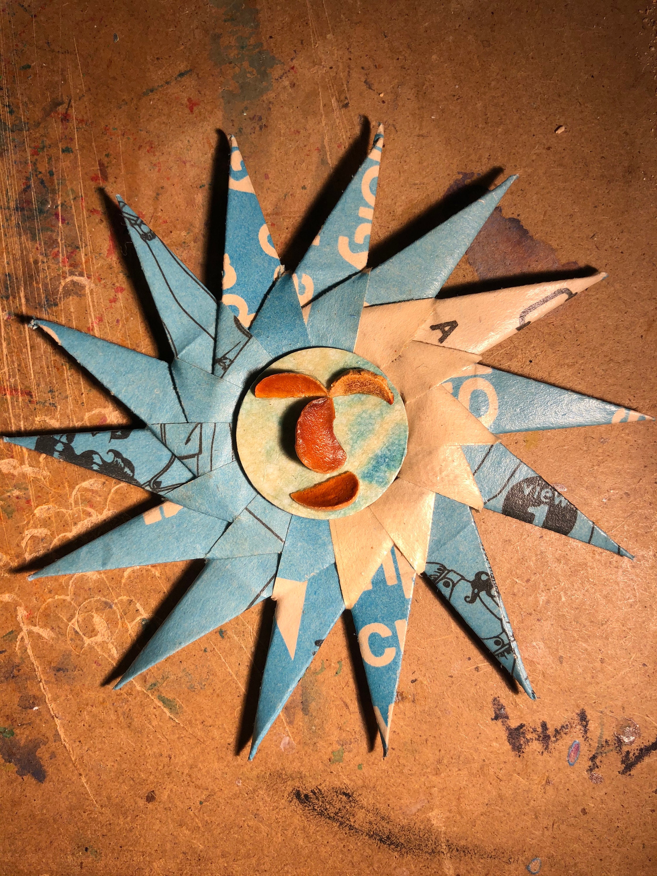 Origami Star Magnet Earth Pigments Recycled Paper Ornament Watercolor ...