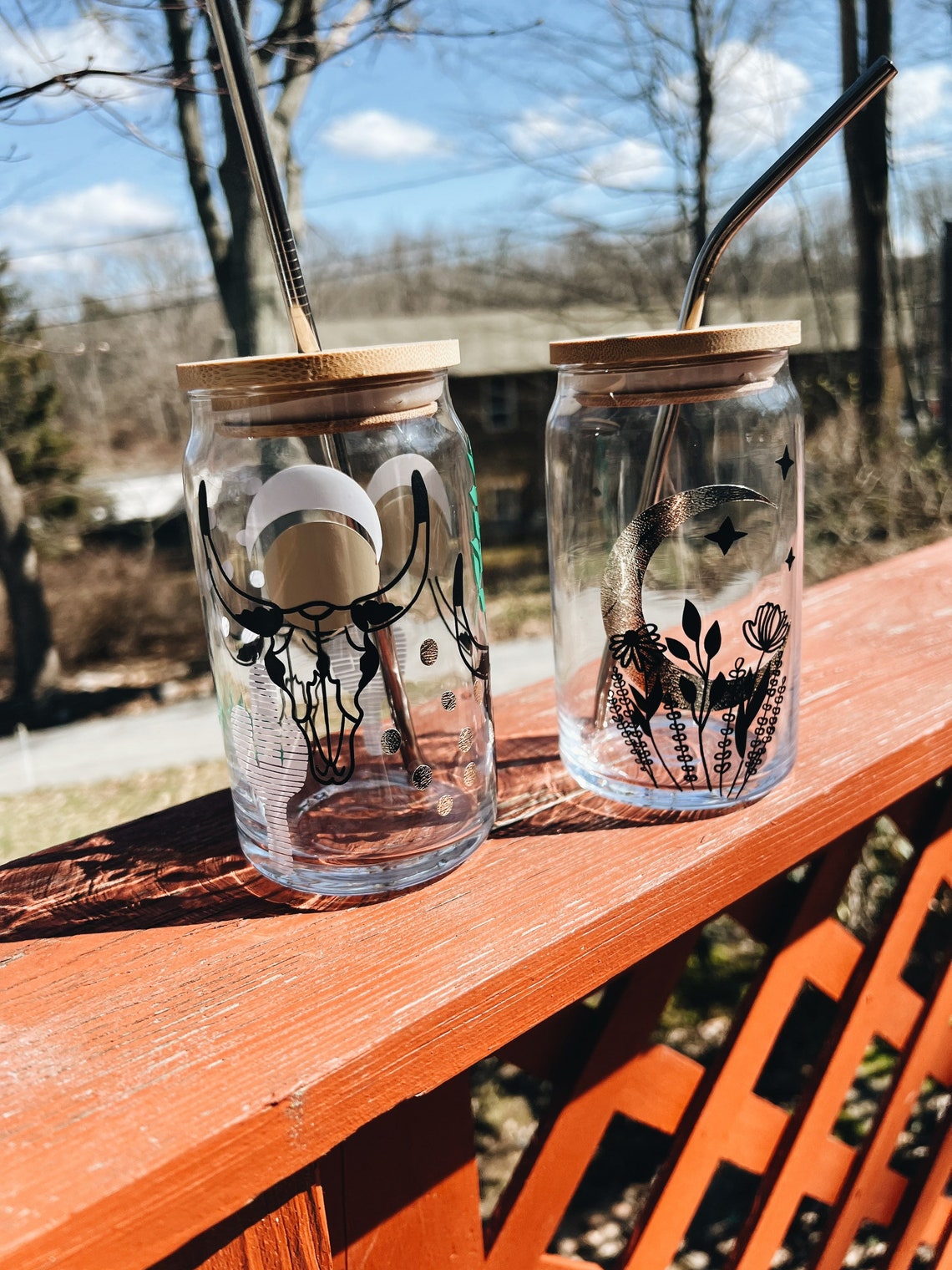 Cow Skull Beer Can Glass - Etsy