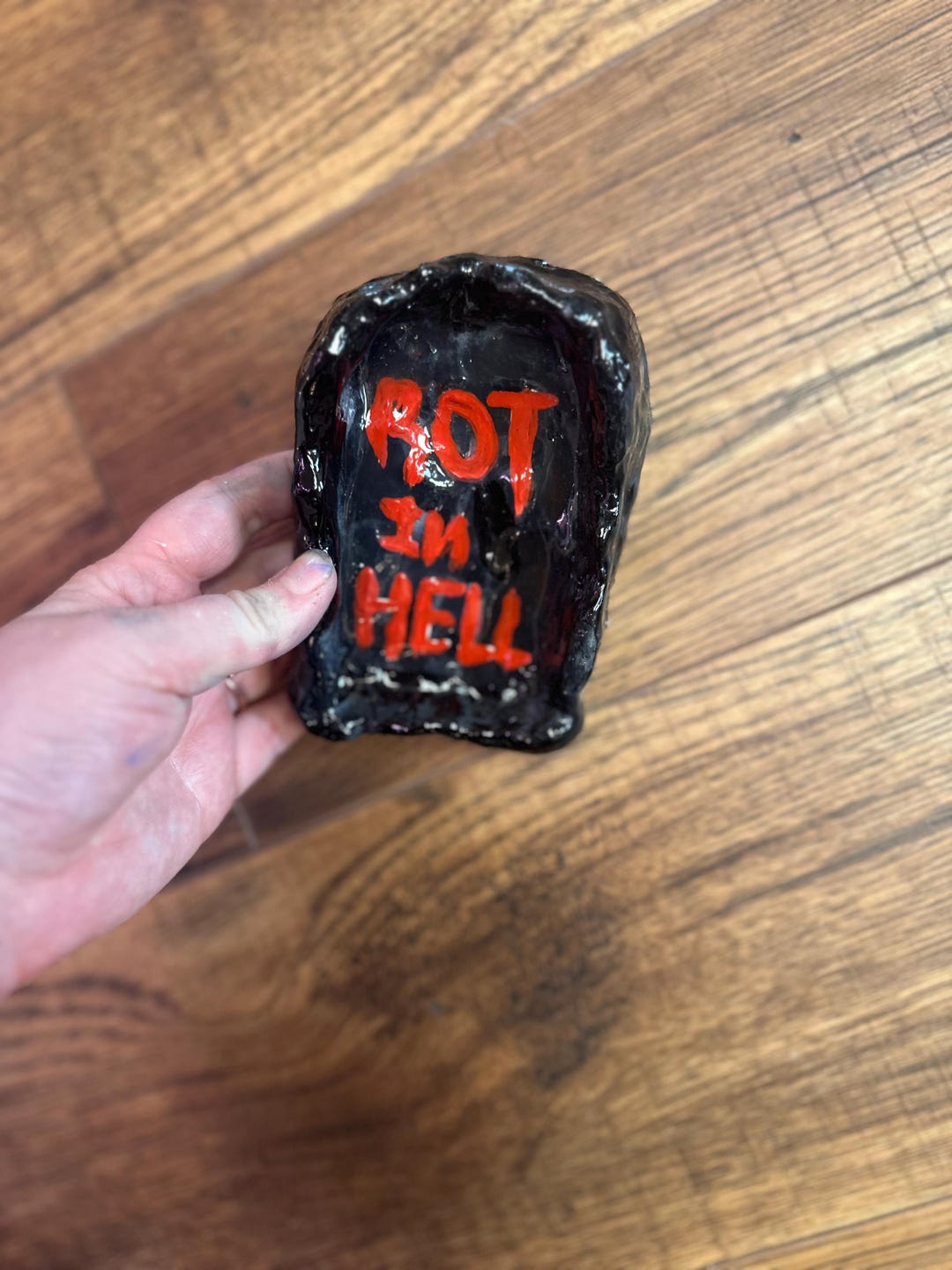 Hand-painted Clay Ashtray – “rot in Hell” Design - Etsy