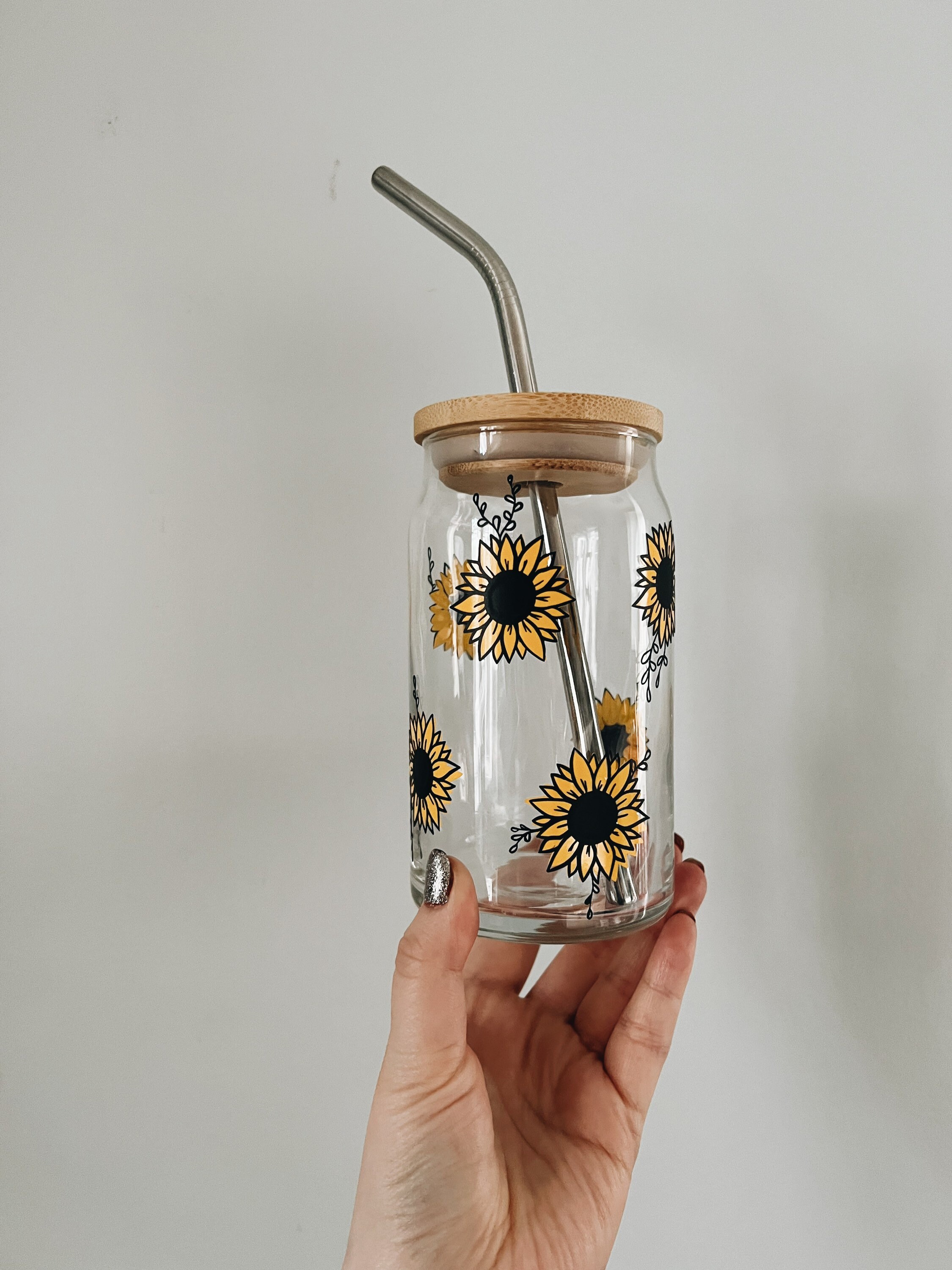 Sunflower Beer Can Glass Mason Jar Mug - Etsy