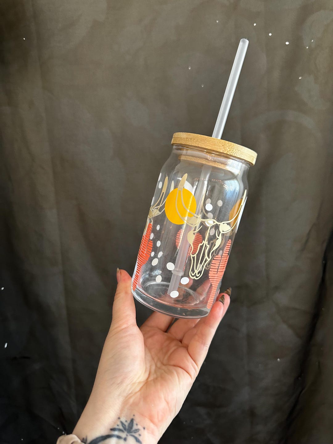 Cow Skull | Beer Can Glass - Etsy