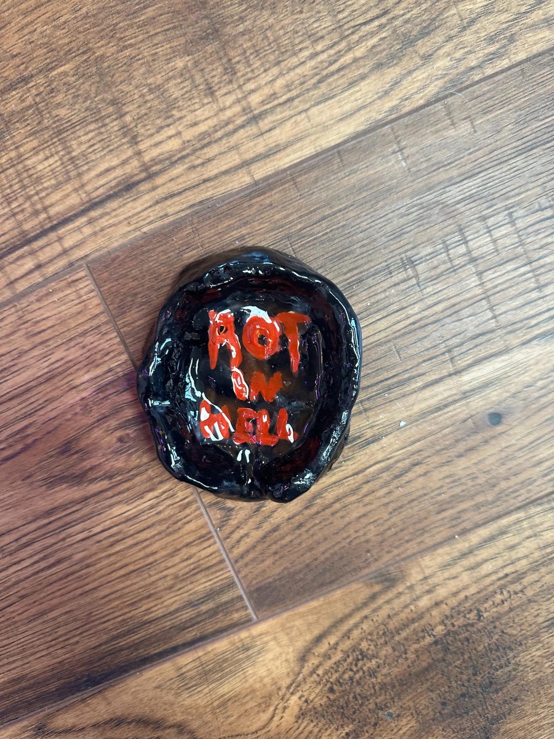 Hand-painted Clay Ashtray – “rot in Hell” Design - Etsy