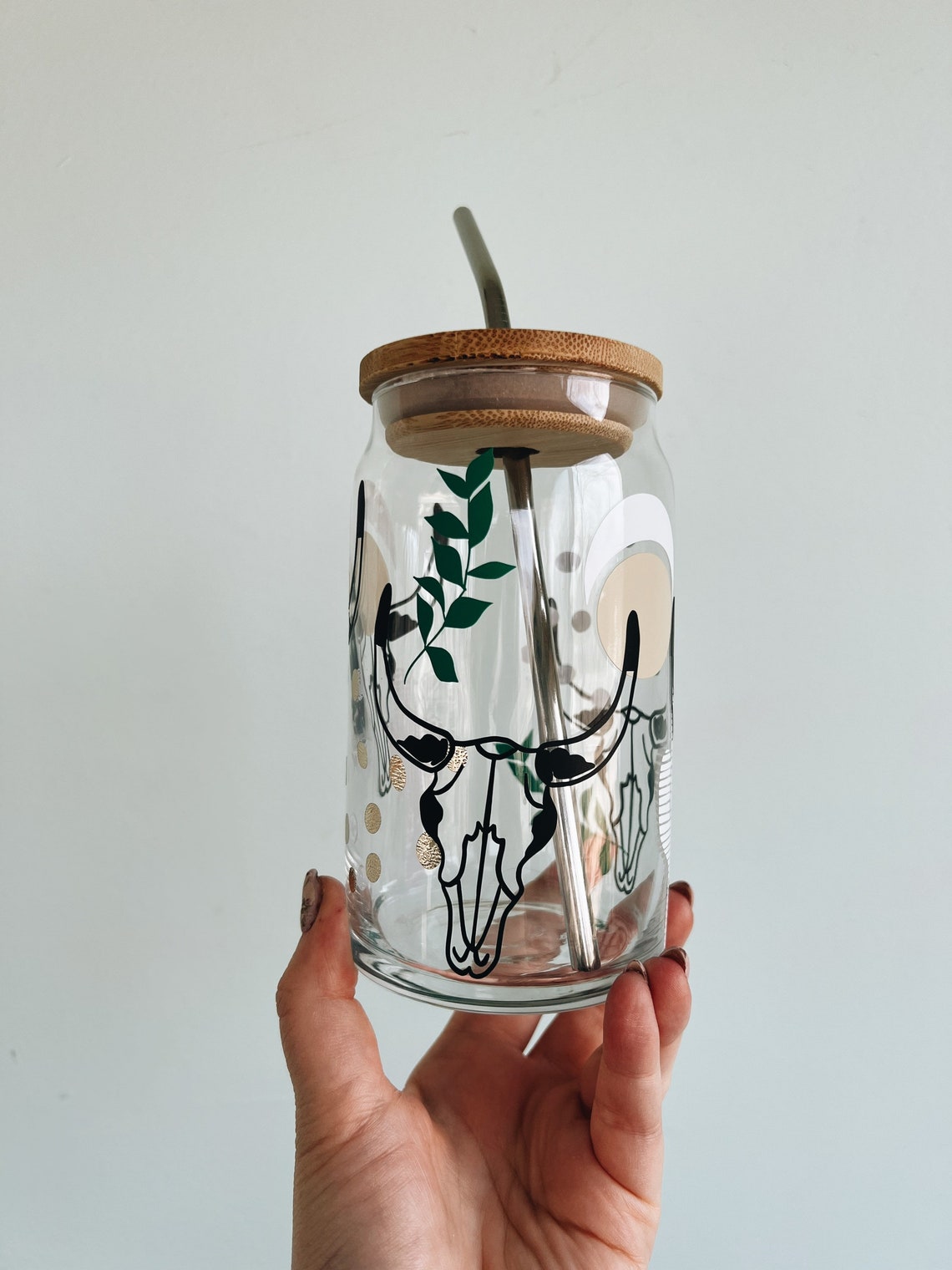 Cow Skull Beer Can Glass - Etsy