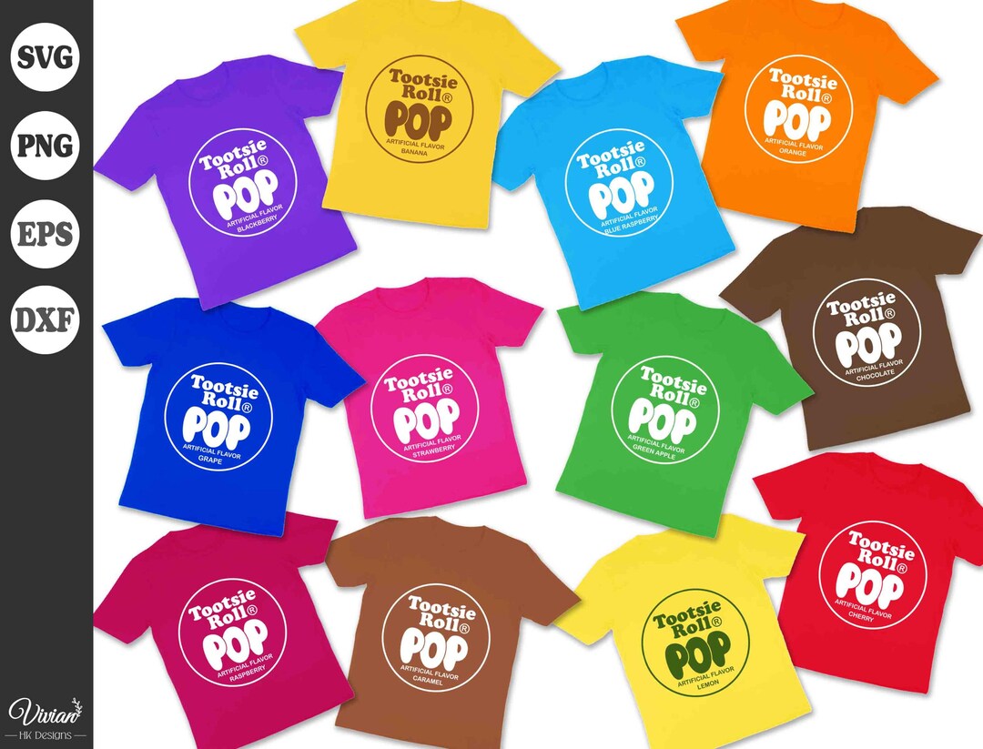 Tootsie Roll Pop Group Costume Shirt Design, Candy Design, Svg, EPS ...