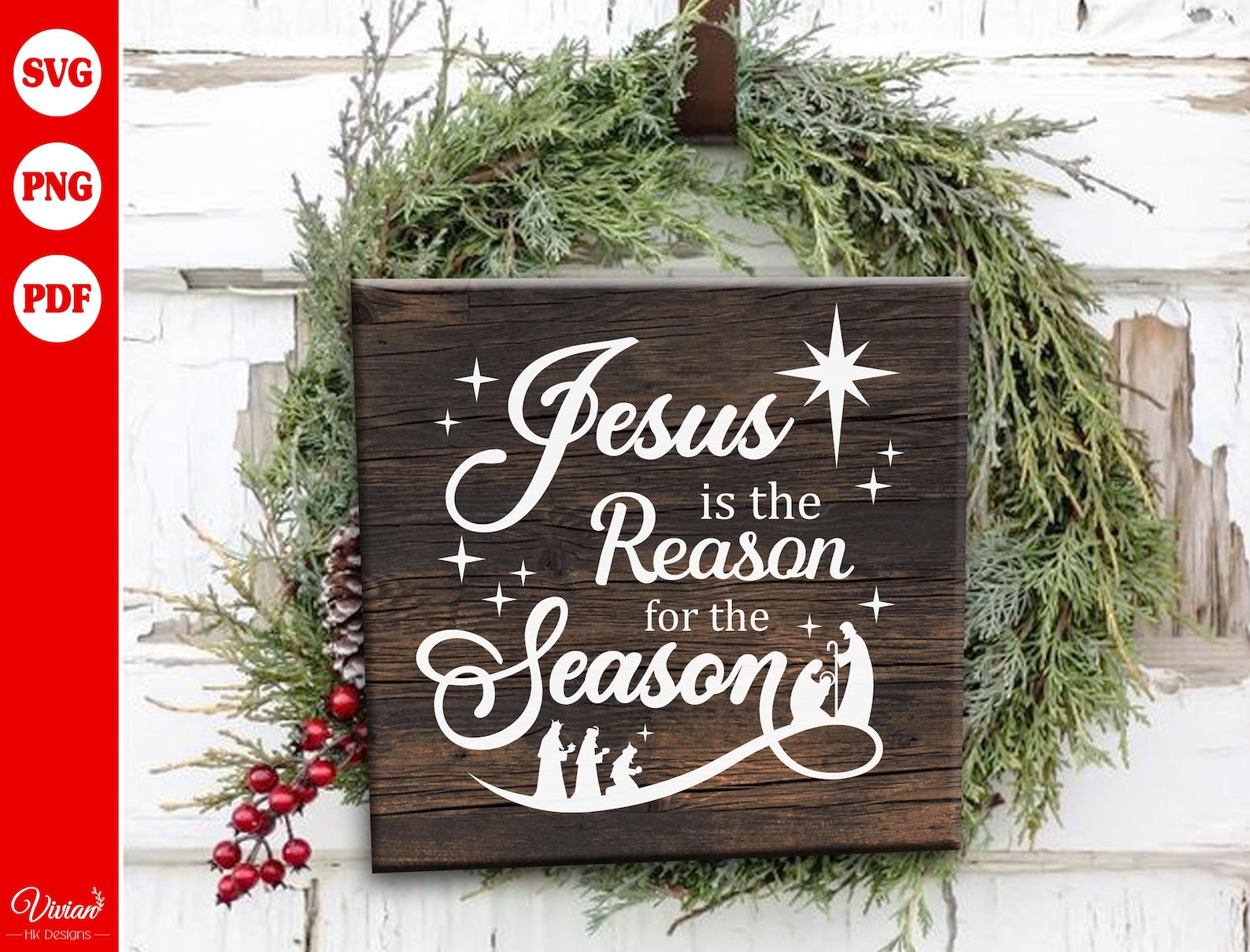 Jesus is the Reason for the Season, Christmas Sign, Glass Block, Image ...