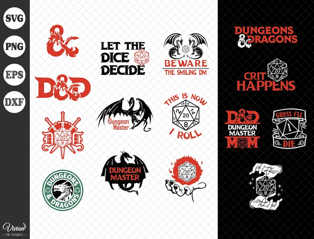 Dungeons and Dragons, Svg, EPS, DFX, PNG, Cricut, Digital Download - Etsy