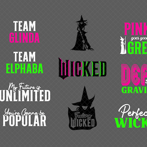 Wicked Movie, Elphaba, Glinda, svg, EPS, DFX, PNG, Cricut, Download ...