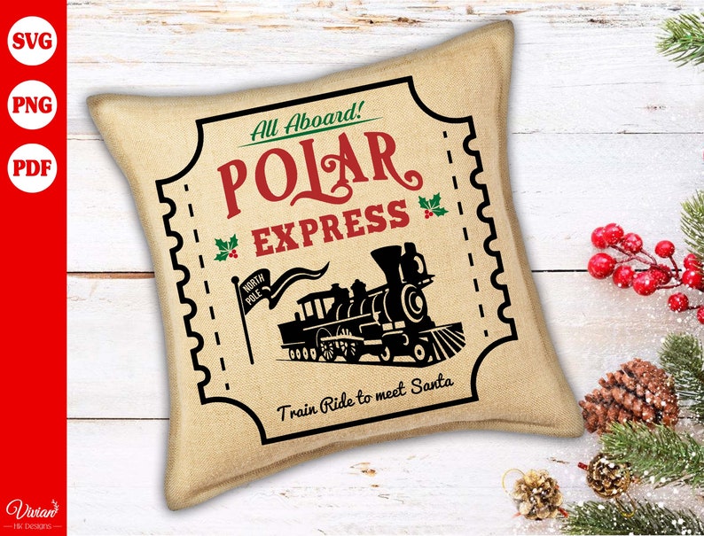 Polar Express, Train Ticket, Christmas Sign, Glass Block, Image, PNG ...