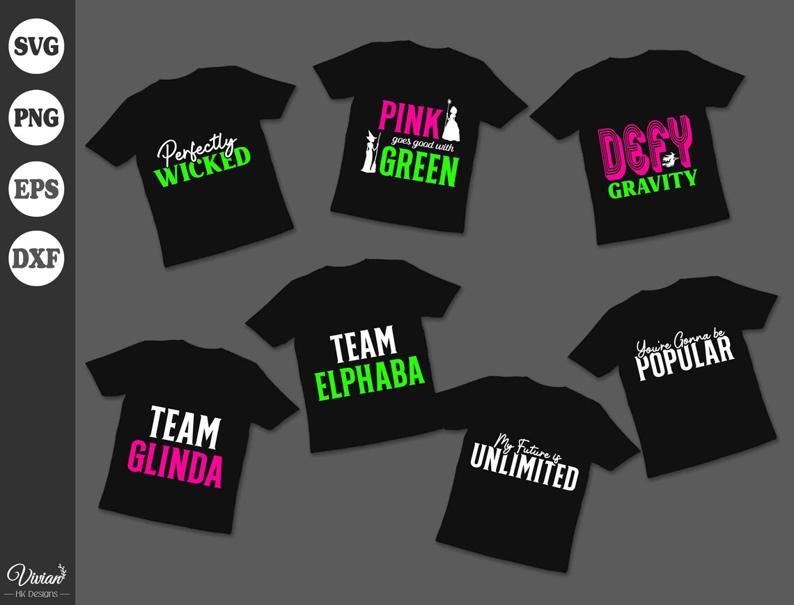Wicked Movie, Elphaba, Glinda, Svg, EPS, DFX, PNG, Cricut, Digital ...