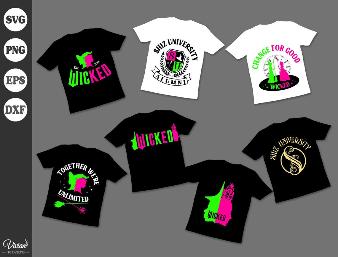 Wicked Movie, Elphaba, Glinda, Svg, EPS, DFX, PNG, Cricut, Digital ...