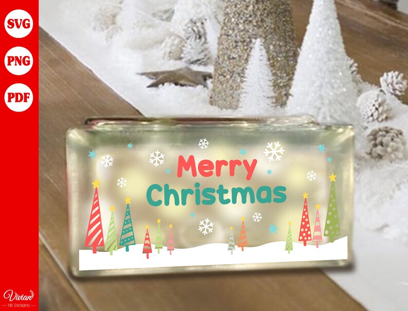 Merry Christmas, Trees, Snowflake, Christmas Sign, Half Size Glass ...