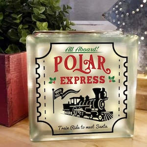 Polar Express, Train Ticket, Christmas Sign, Glass Block, Image, PNG ...