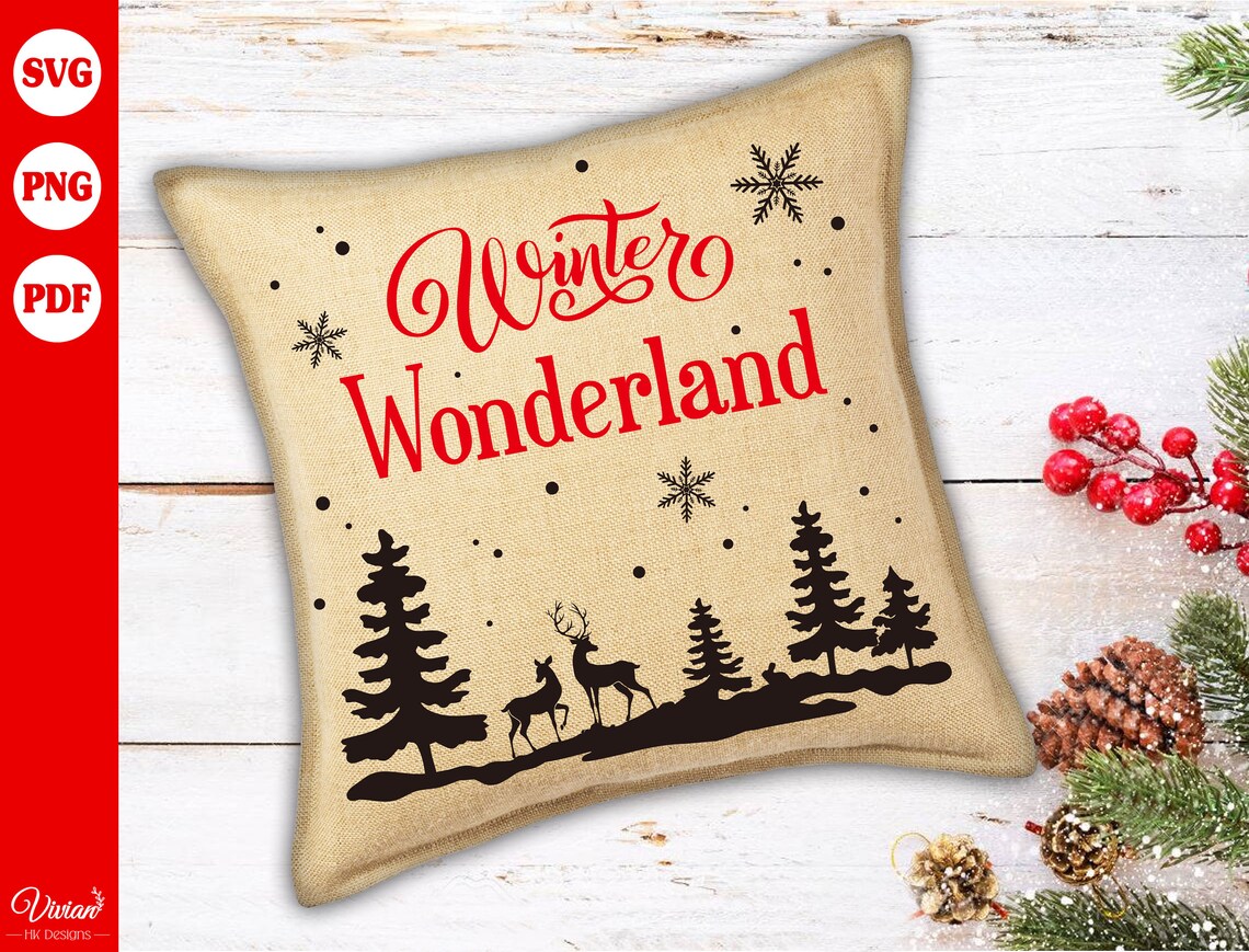 Christmas Wonderland, Deer Forest, Christmas Sign, Glass Block, Image ...