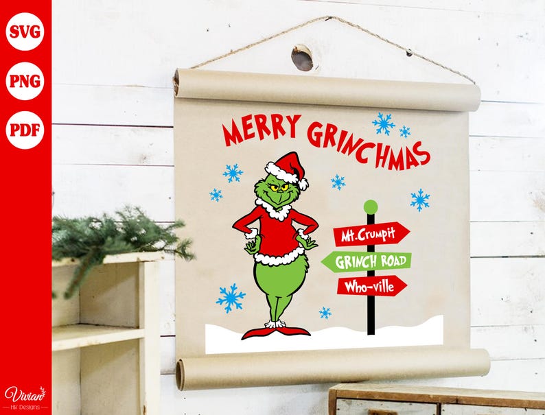 Merry Grinchmas, Snow, Sign, Christmas Sign, Glass Block, Image, PNG ...