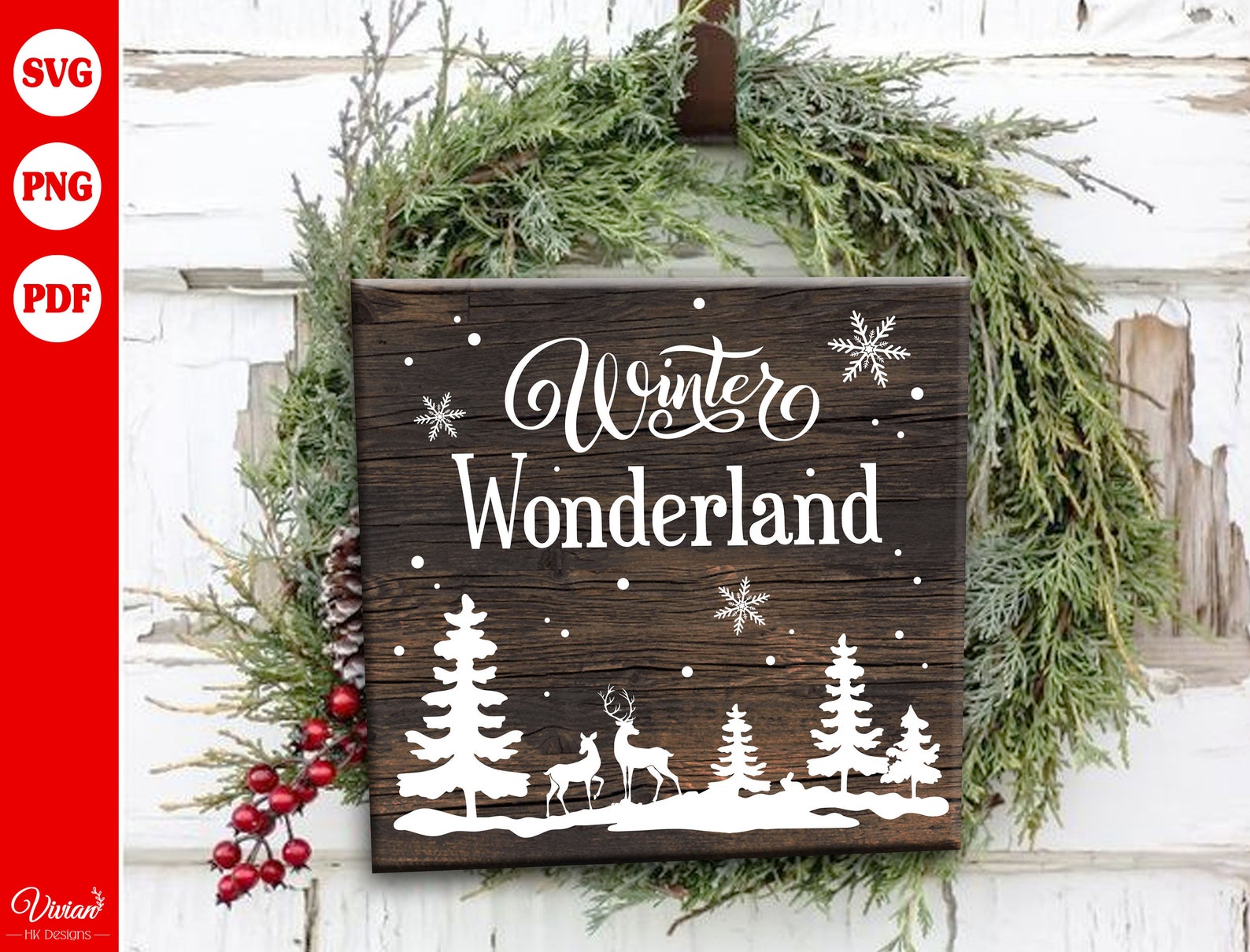 Christmas Wonderland, Deer Forest, Christmas Sign, Glass Block, Image ...
