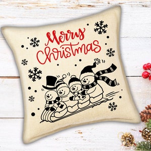 Merry Christmas, 4 Snowman Sled, Christmas Sign, Glass Block, Image ...