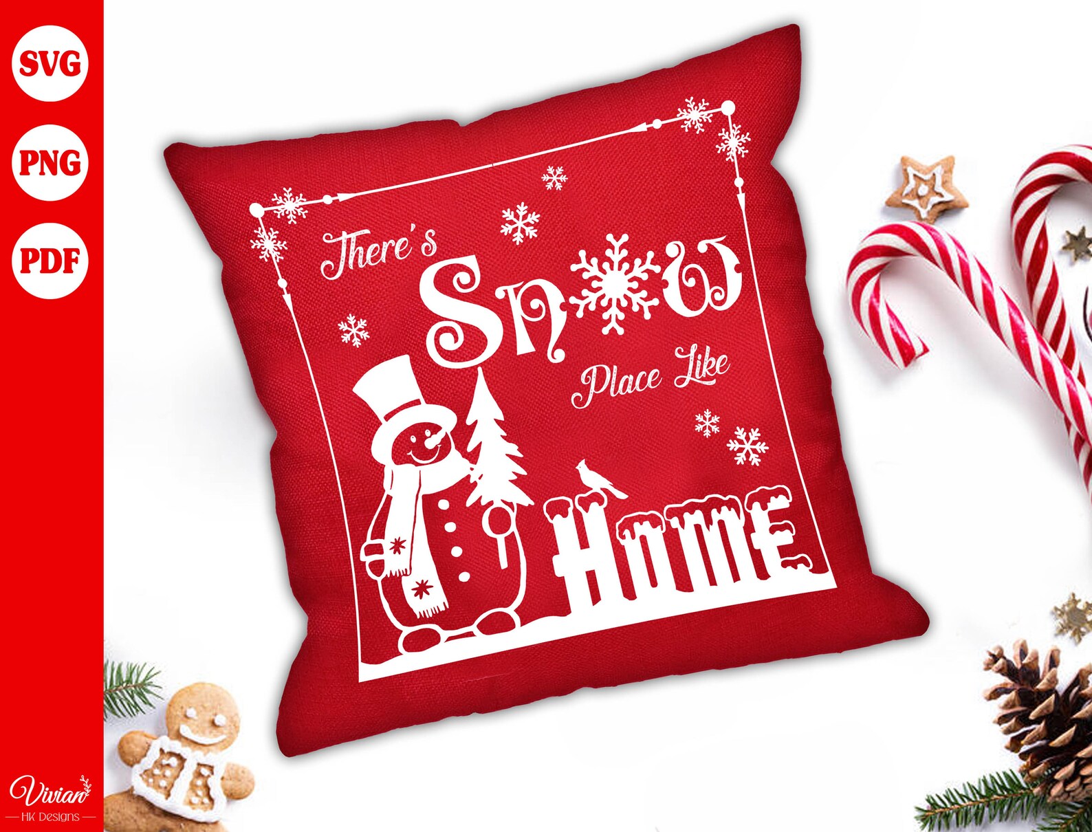 There's Snow Place Like Home, Snowman, Christmas Sign, Glass Block ...