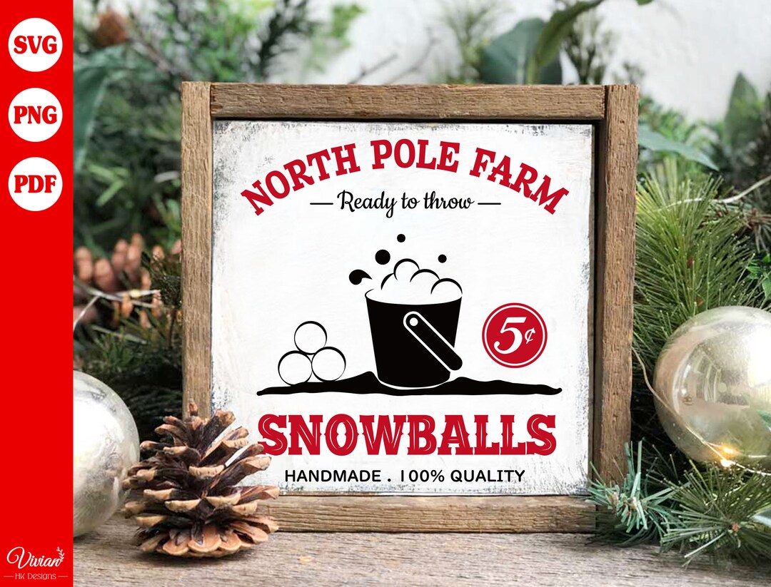 Christmas Snowball, Christmas Sign, Image, PNG SVG PDF - Etsy