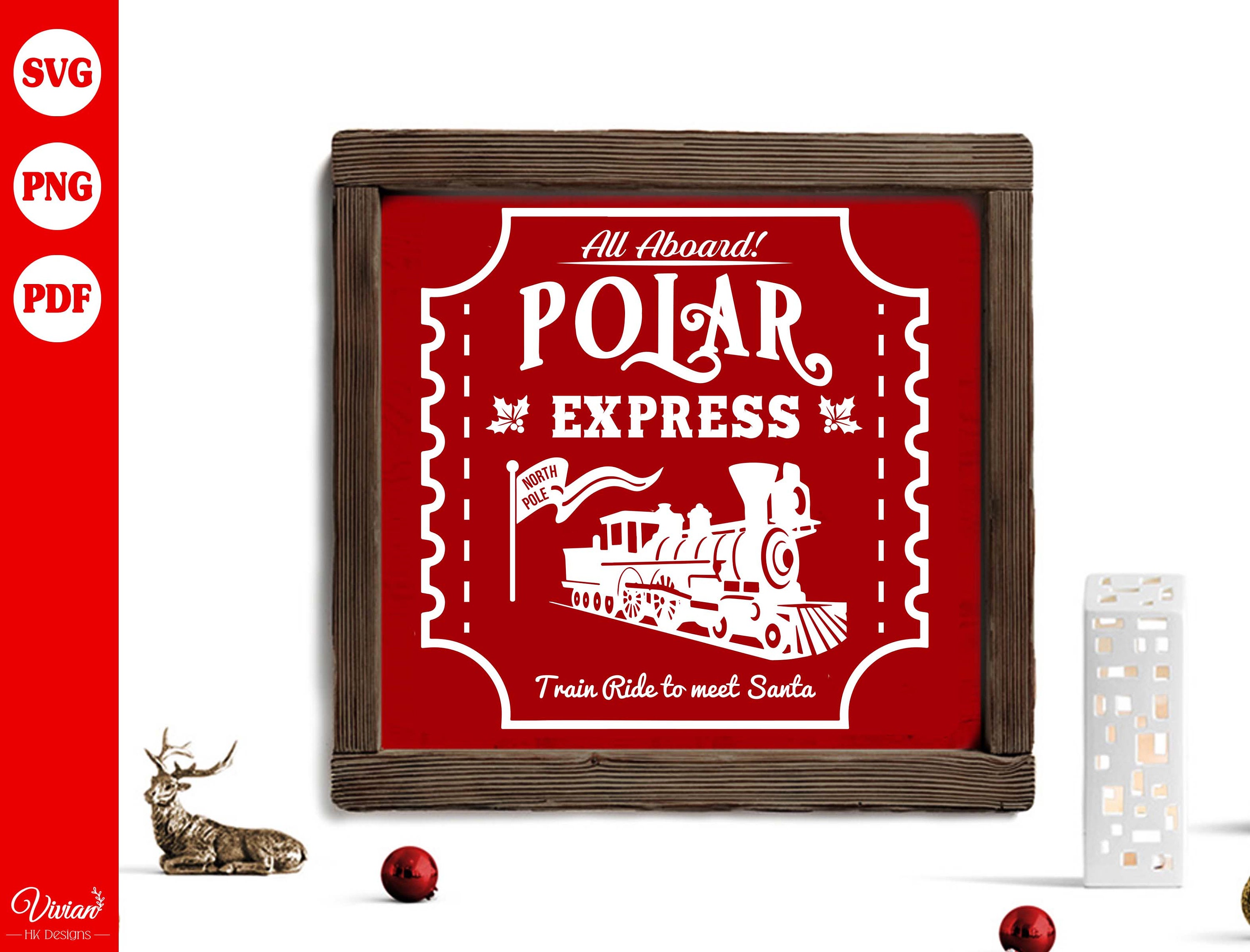 Polar Express, Train Ticket, Christmas Sign, Glass Block, Image, PNG ...