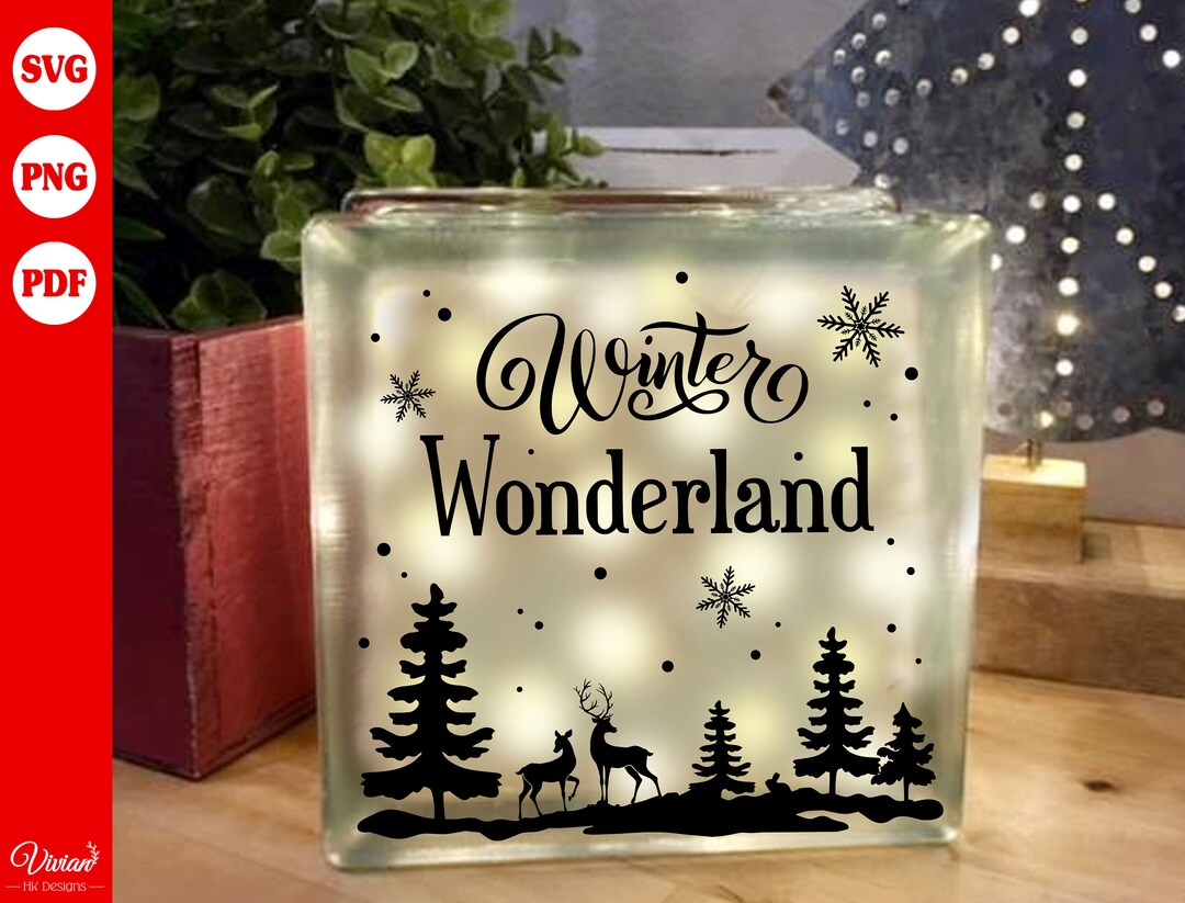 Christmas Wonderland, Deer Forest, Christmas Sign, Glass Block, Image ...
