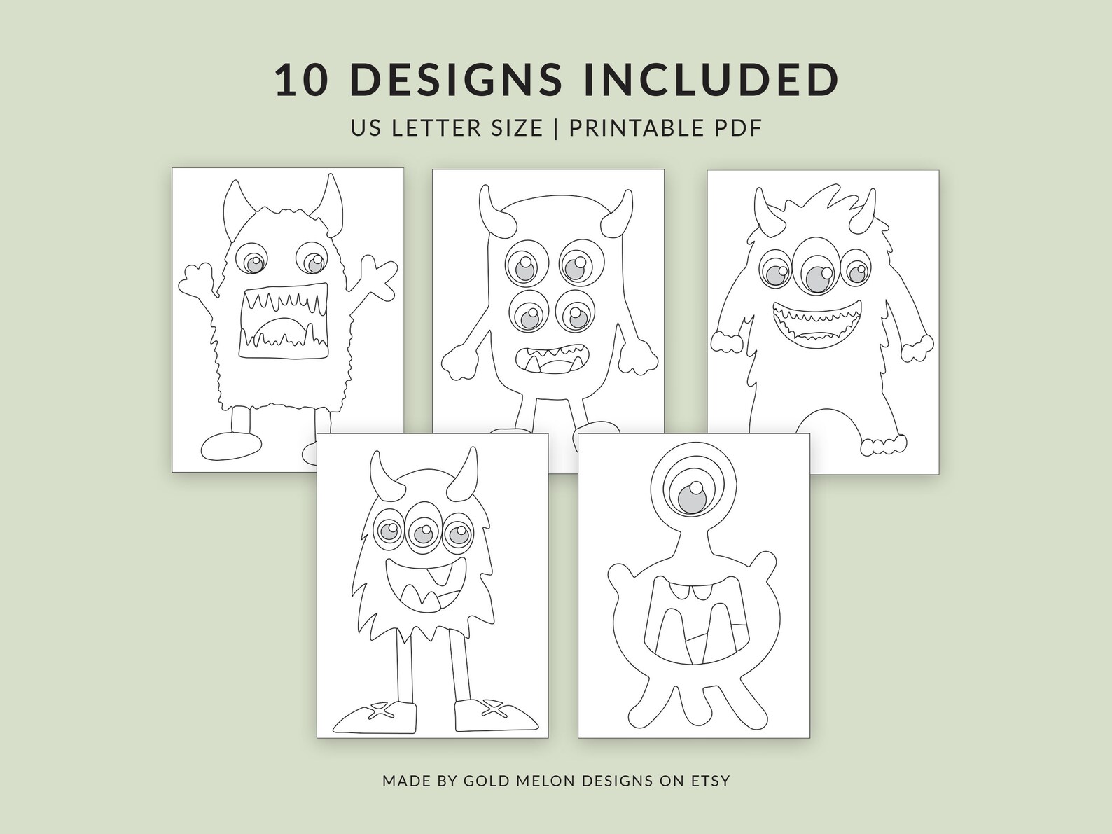 Coloring Pages Cute Monster Printable | Coloring Sheet for Kids ...