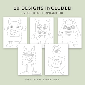 Coloring Pages Cute Monster Printable | Coloring Sheet for Kids ...